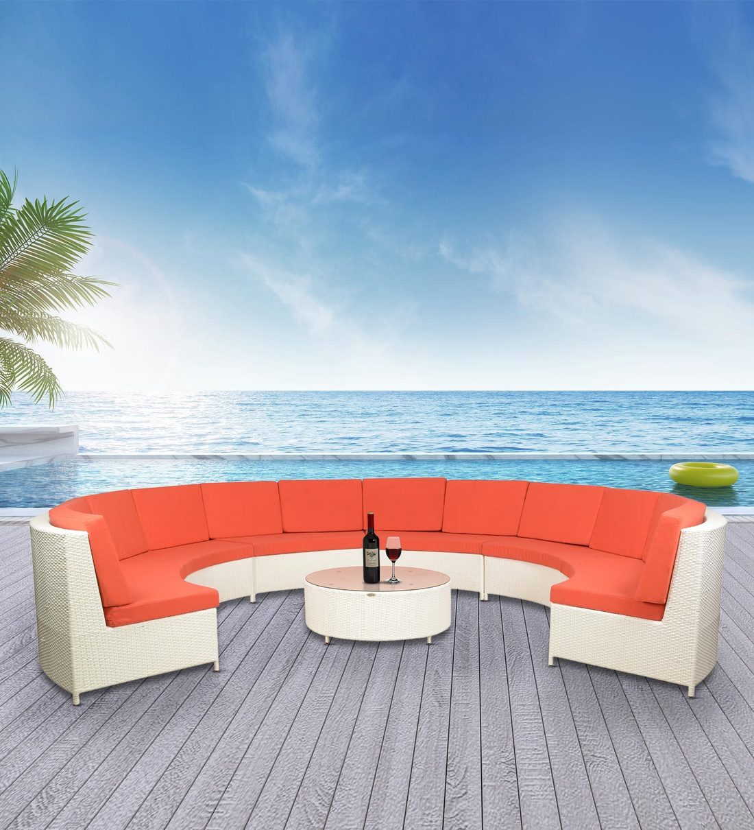 Buy Swirl Wicker Lounger in Red and White Colour at 28% OFF by Outkraft ...