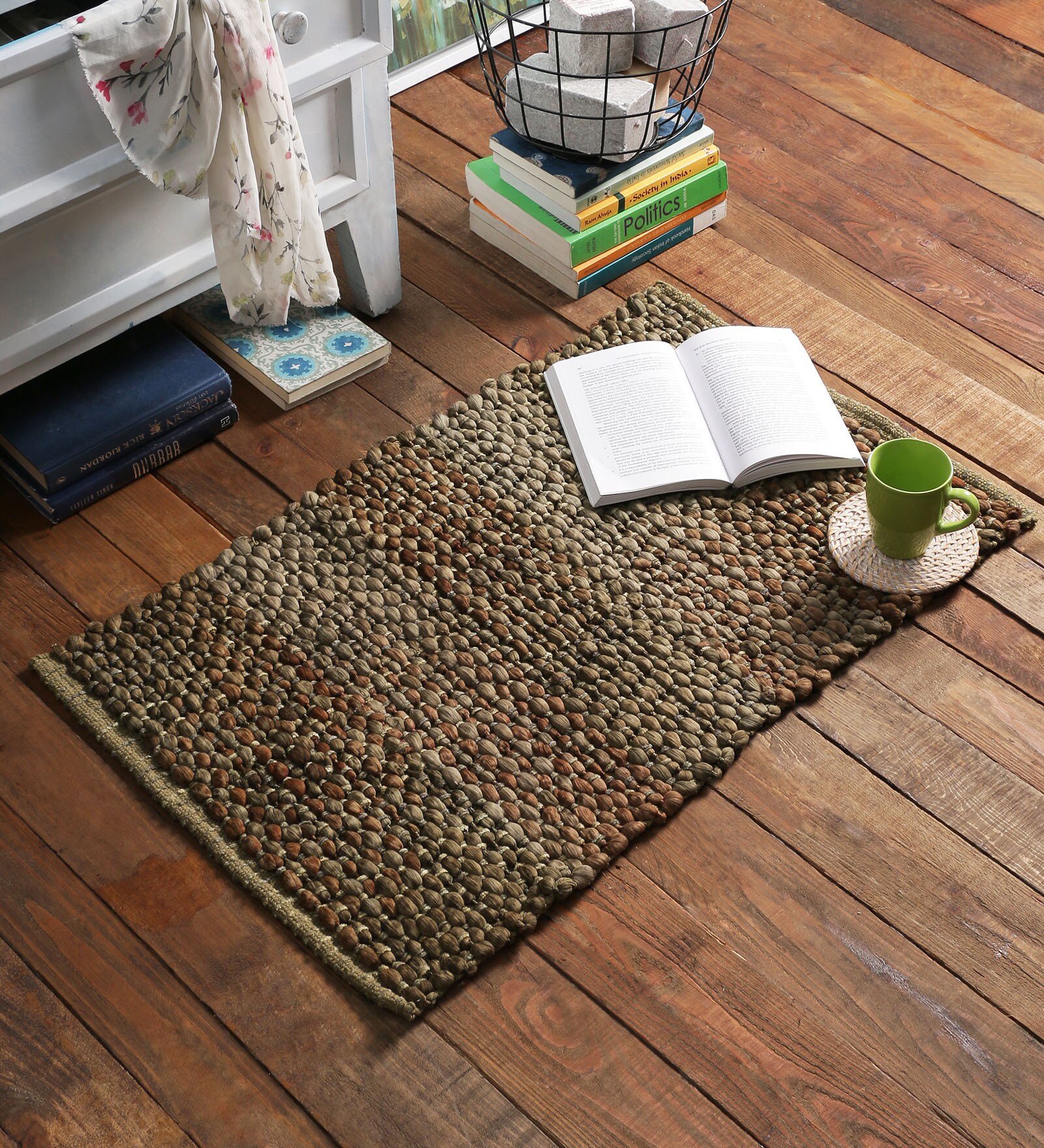 Buy SWHF Green Cotton 30 x 20 Inch Bubble Rug by SWHF at 44% OFF by ...