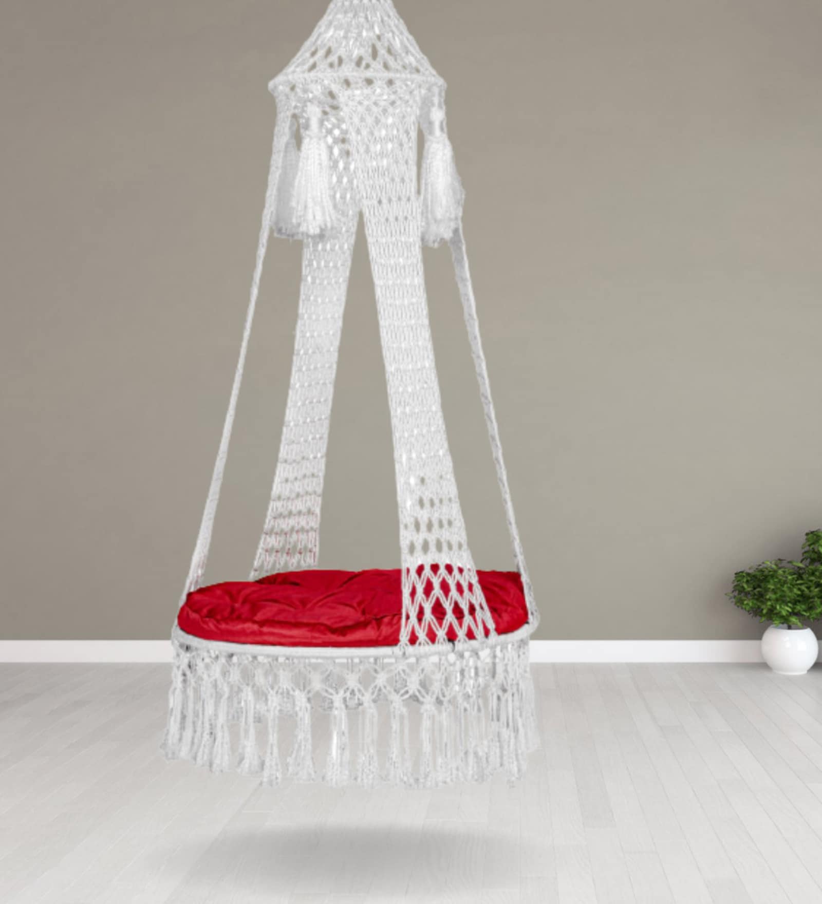 Buy Sikar Fabric Swing in White Colour at 4% OFF by Swingzy | Pepperfry