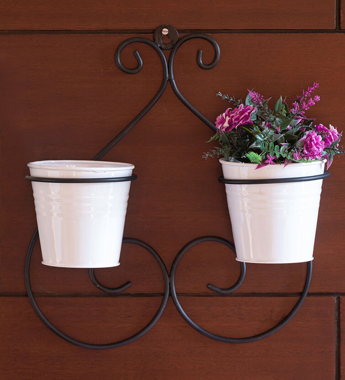 Buy Symmetry Scroll (Set Of 2) Metal Wall Planter Pot at 48% OFF by ...