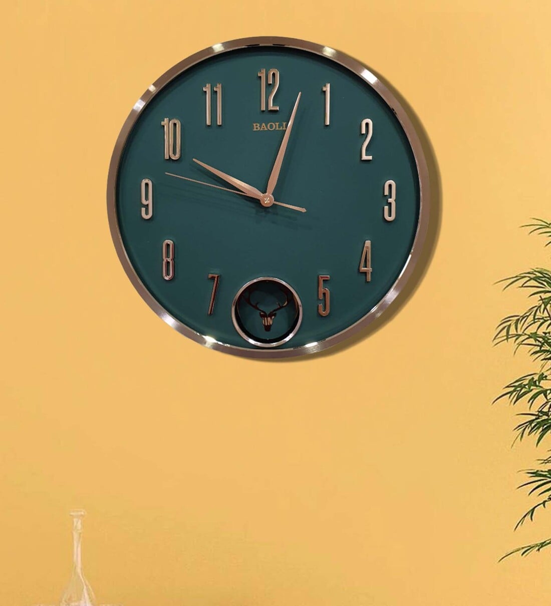 Buy Teal Synthetic Elegant Wall Clock at 32% OFF by FunkyDecors | Pepperfry
