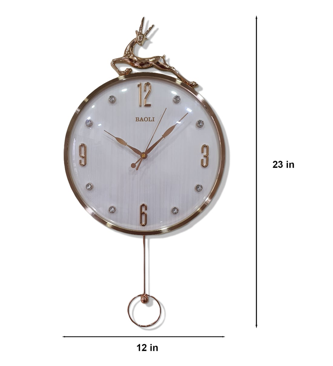 Buy Synthetic Rose Gold Pendulum Wall Clock By FunkyDecors Online ...