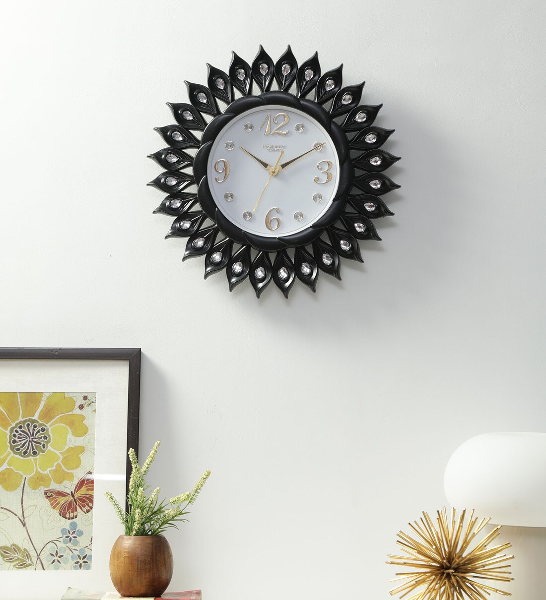 Buy Synthetic Sun Wall Clock In Brown at 31% OFF by FunkyDecors | Pepperfry