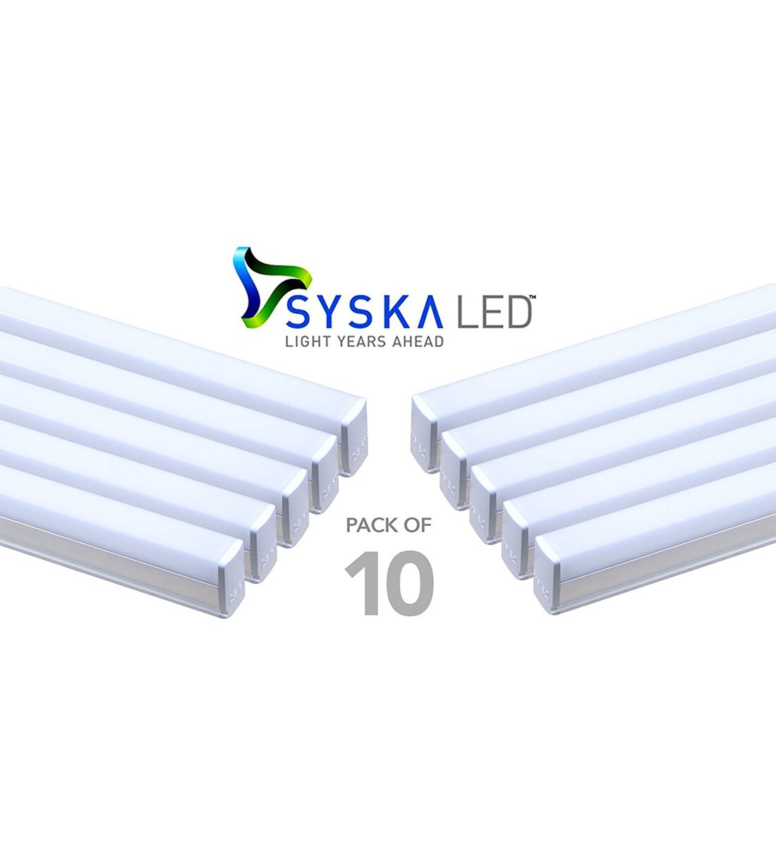 Buy Syska 18 Watts T5 LED Tube Light (Pack of 10, Warm White/Yellow ...