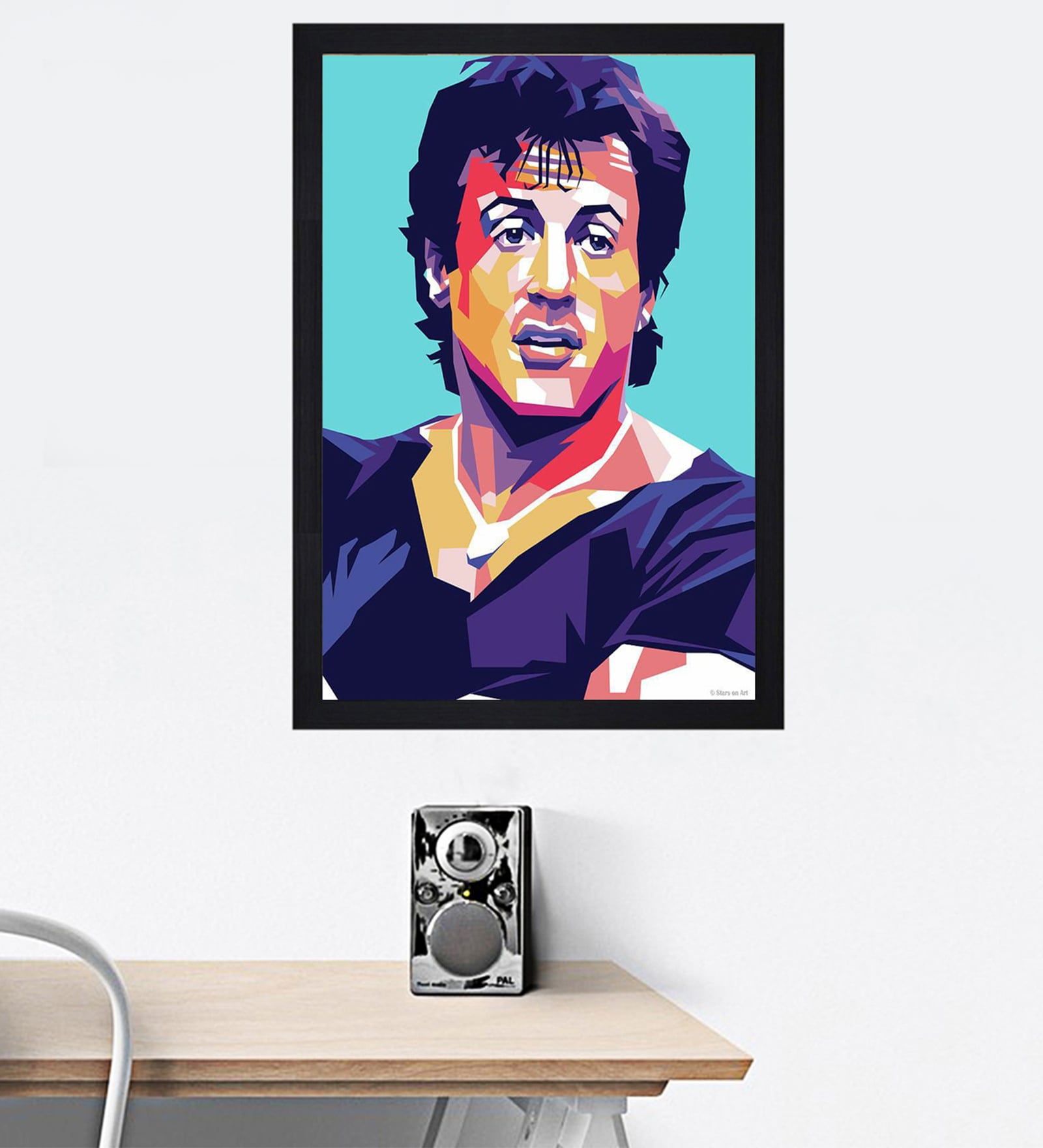 Buy Sylvester Stallone Wooden Framed Art Print By Chaque Decor at 25% ...