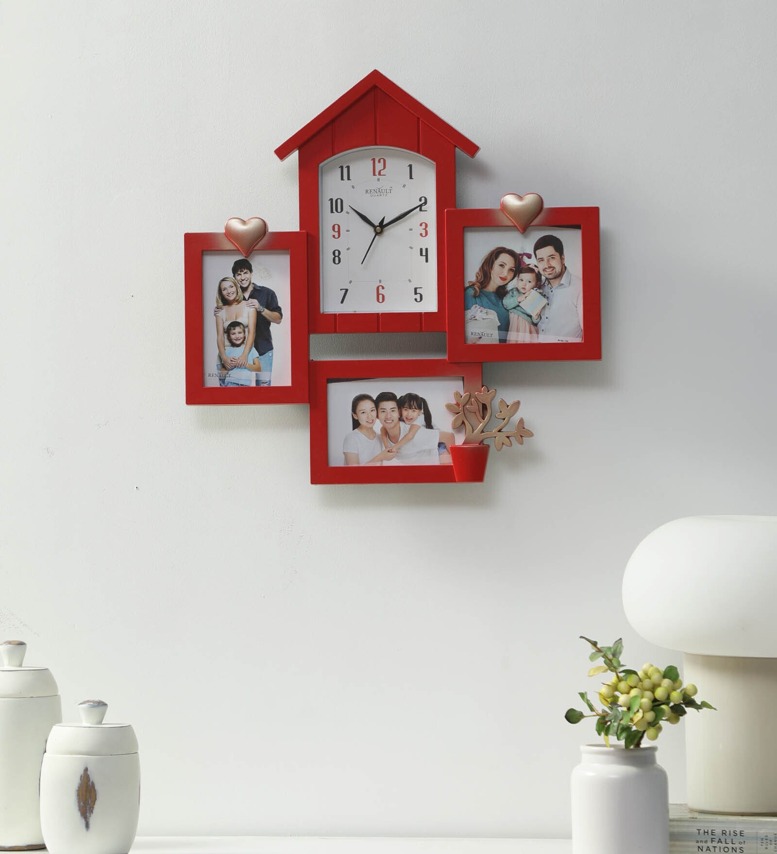 Buy Red Plastic Family Modern Wall Clock at 40% OFF by FunkyDecors ...