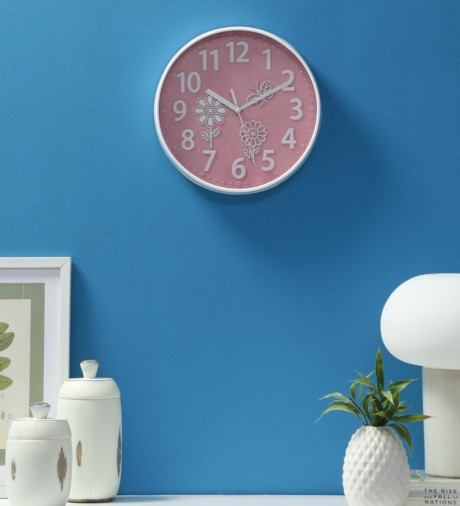 Buy Pink Plastic Floral Modern Wall Clock at 35% OFF by FunkyDecors ...