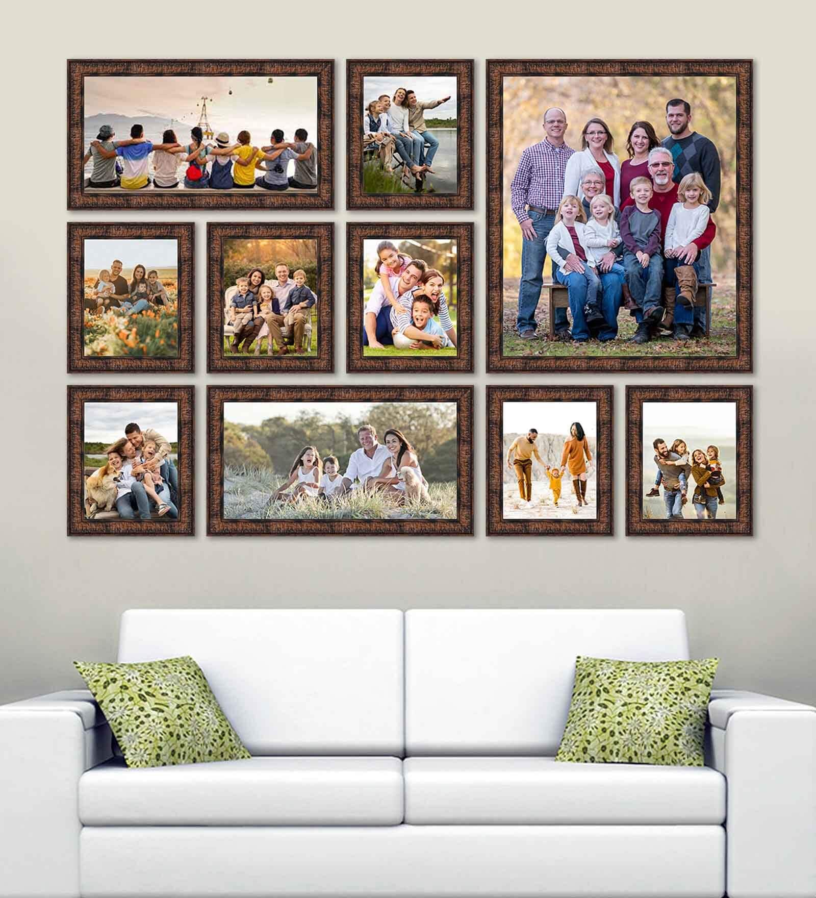 Buy Brown Synthetic Wood Allison Set Of 10 Collage Photo Frames at 13% ...
