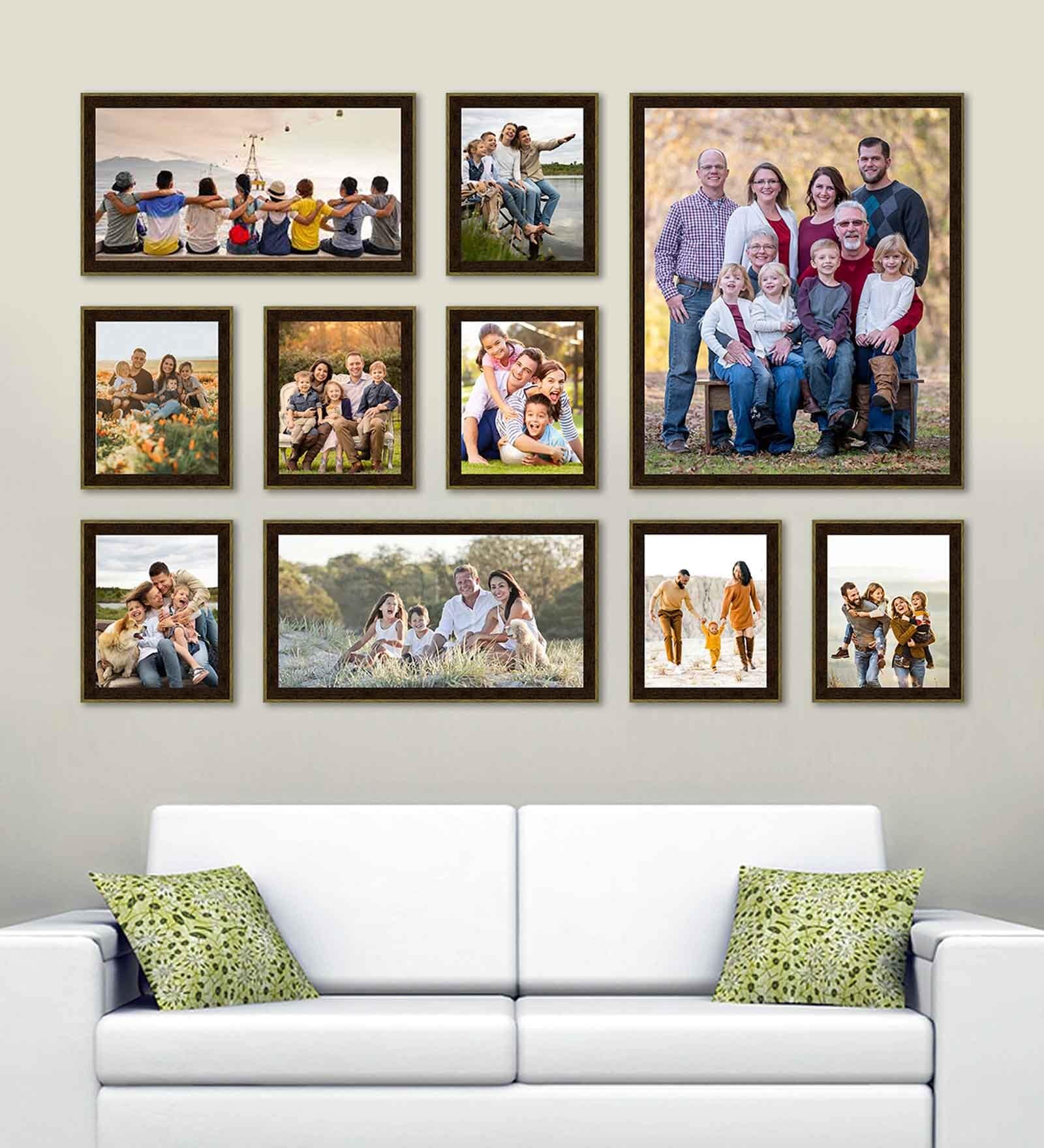 Buy Brown Synthetic Wood Anna Set Of 10 Collage Photo Frames at 31% OFF ...