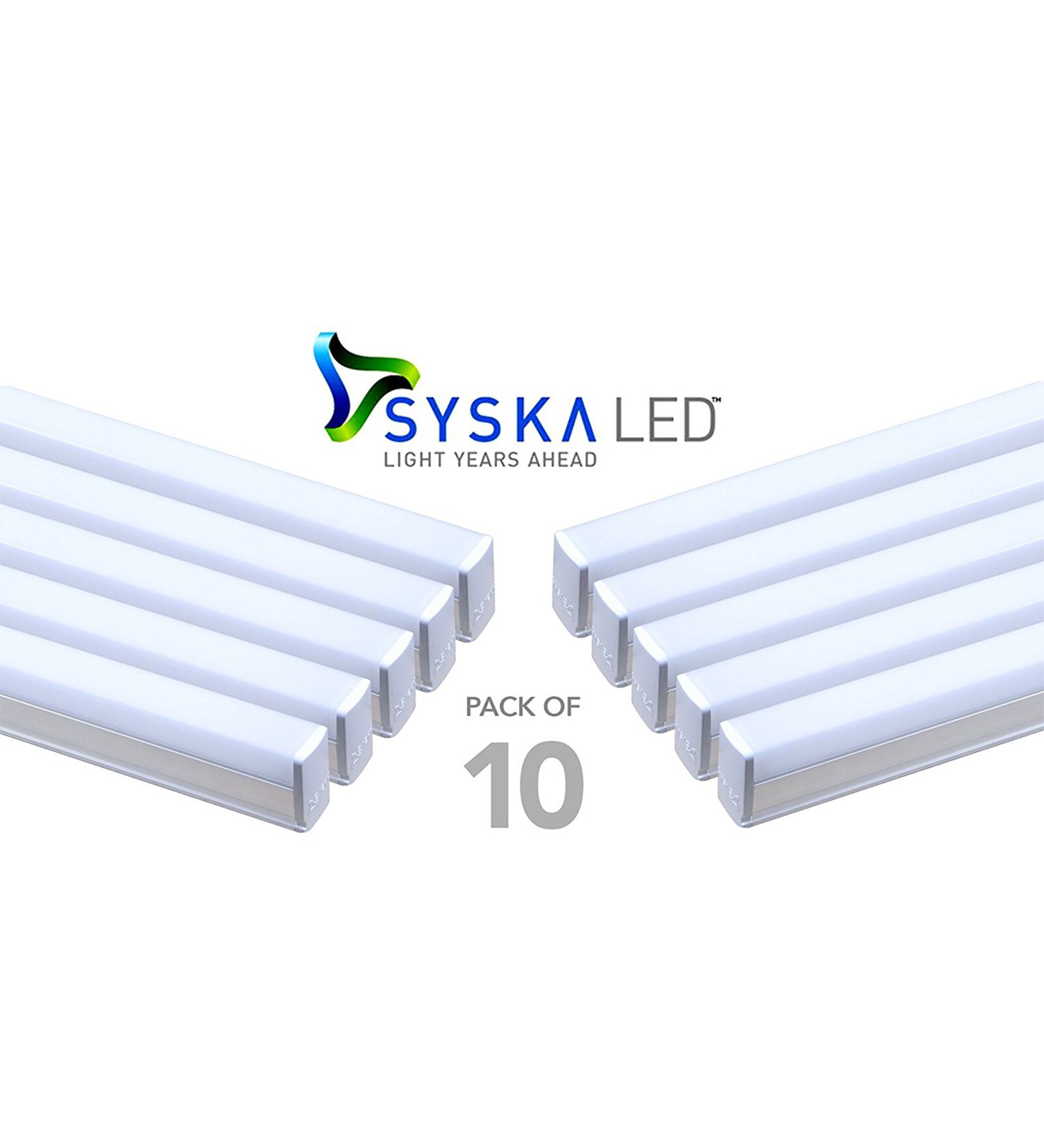 Buy Syska 18 Watts T5 LED Tube Light (Pack of 10, Warm White/Yellow ...