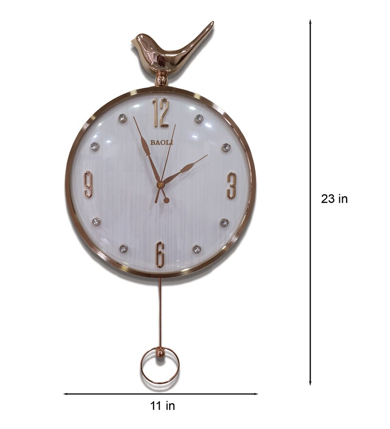 Buy Synthetic Rose Gold Pendulum Wall Clock By FunkyDecors Online ...