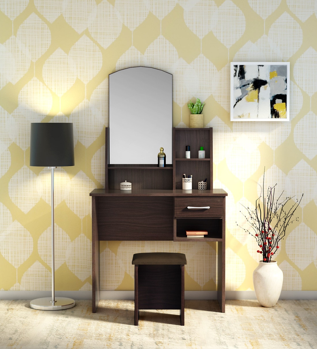 Buy Takeo Dressing Table in Walnut Finish at 13% OFF by Mintwud from ...