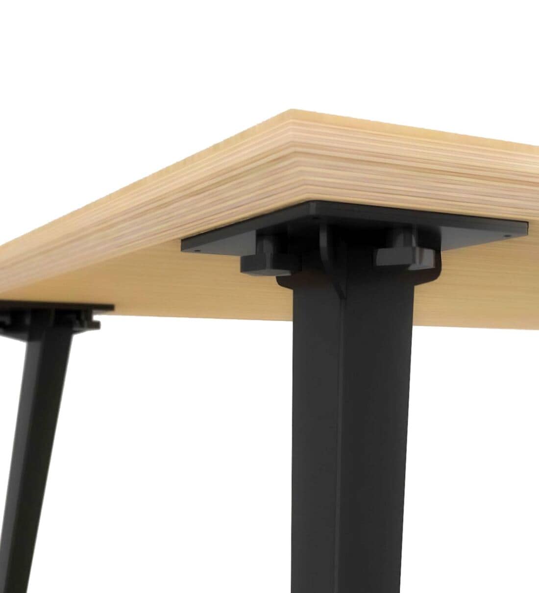Buy Takeshi Oak Veneer Pro Desk in Black Metal Legs by Pelican ...