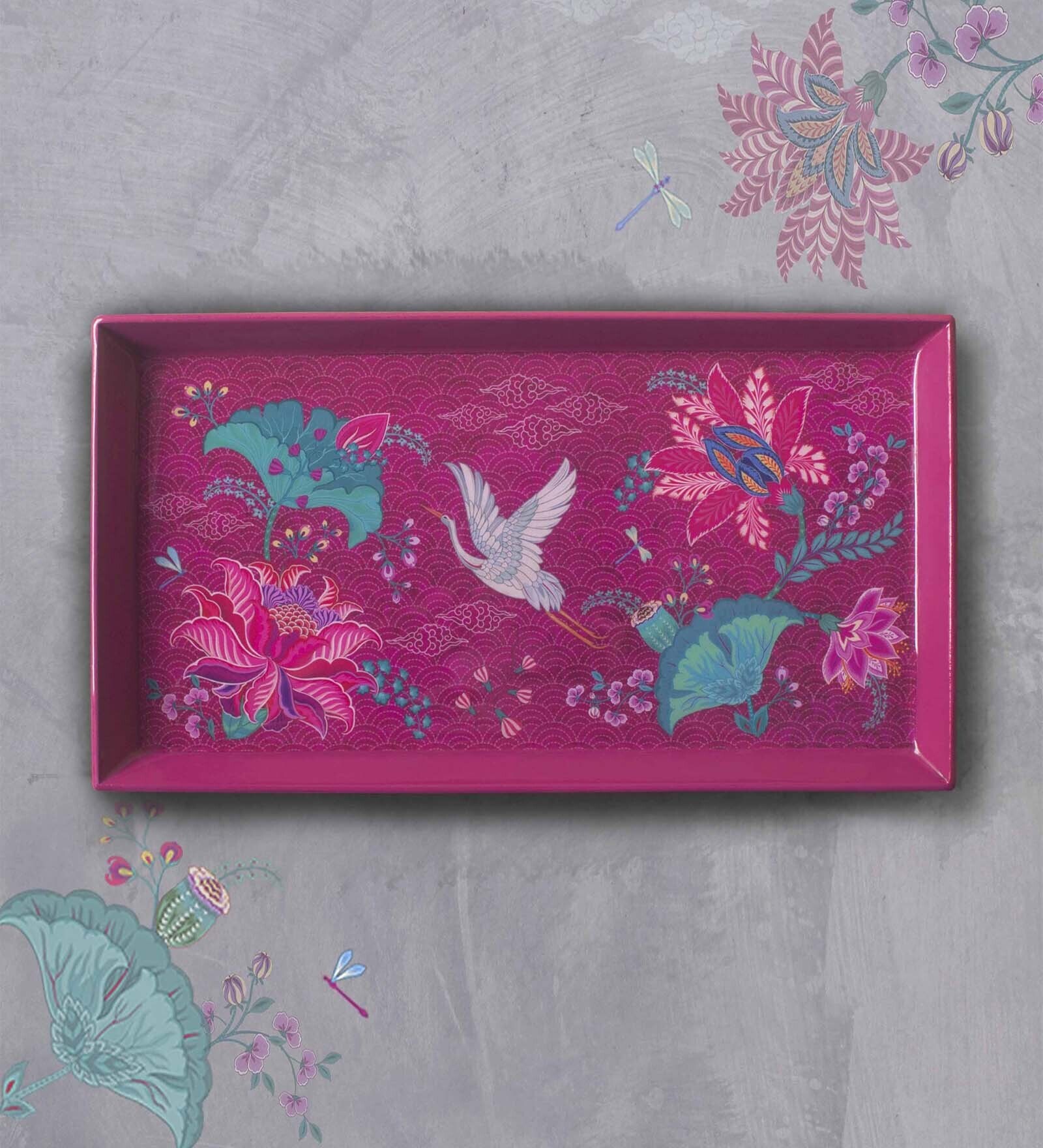 Buy Taashi Ruby Enamelled Wood Serving Tray By Kainaat at 11% OFF by Kainaat Design | Pepperfry