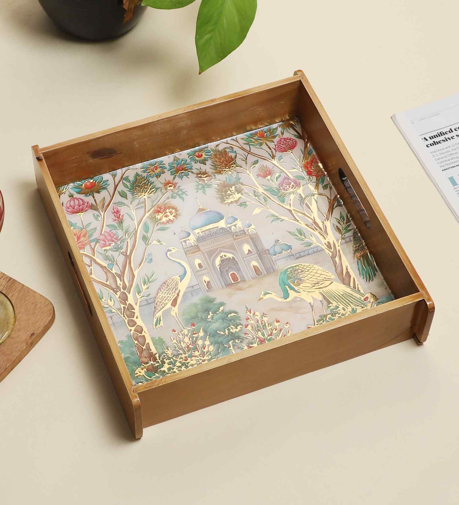 Buy Taj Garden View Wooden Tray- Large at 6% OFF by ShreeJee Creations ...