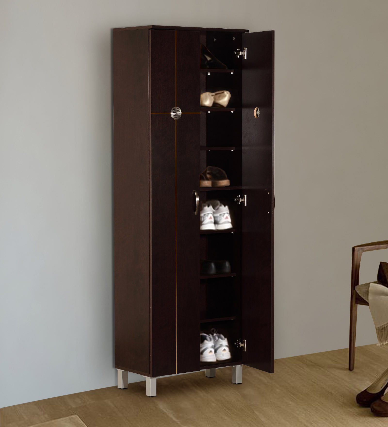 Buy Tall Shoe Cabinet in Wenge Finish by DHEP Furniture Online - b - b ...