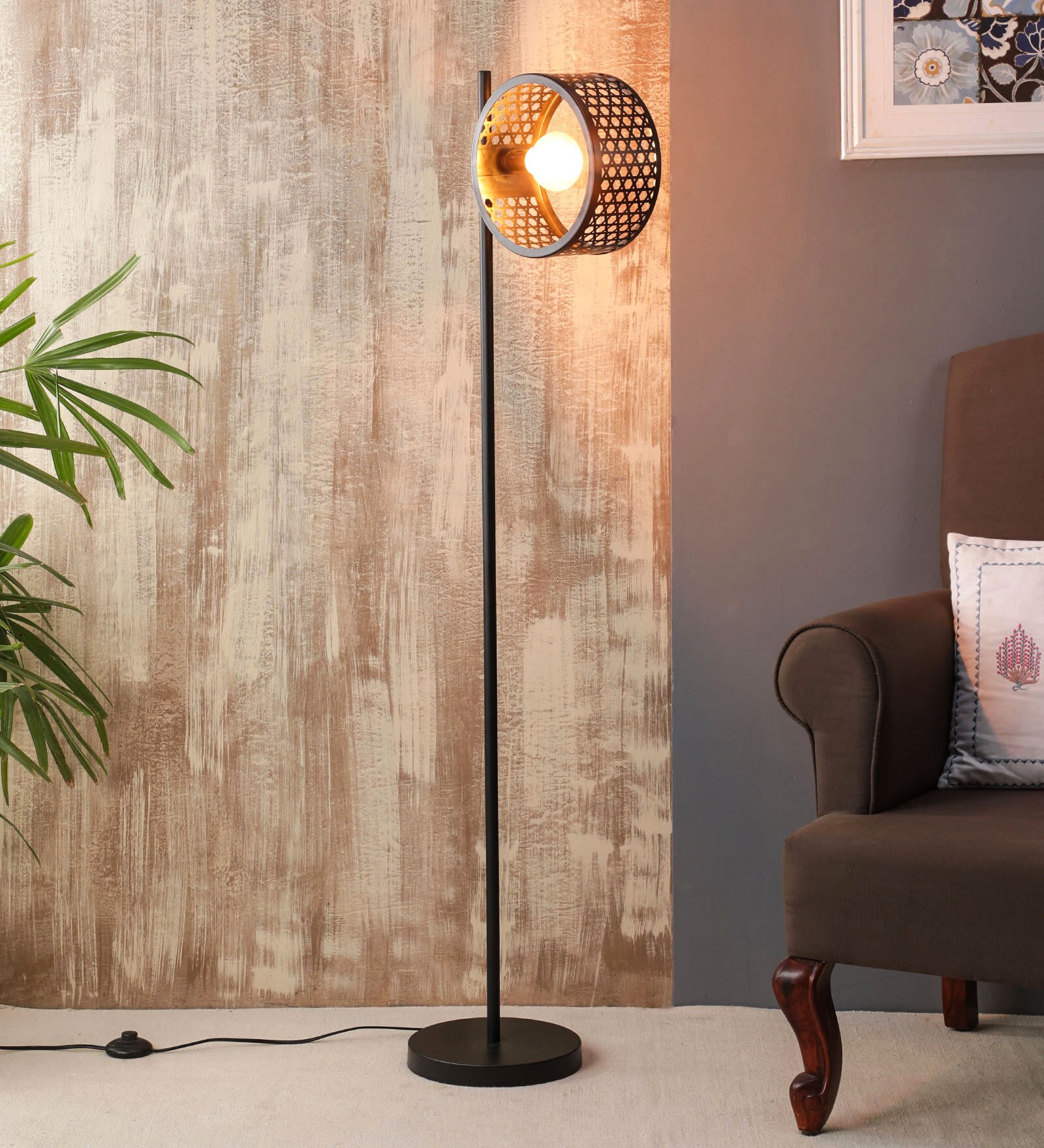Buy Cadence Black Metal Shade Floor Lamp with Black Base - Bohemiana By ...