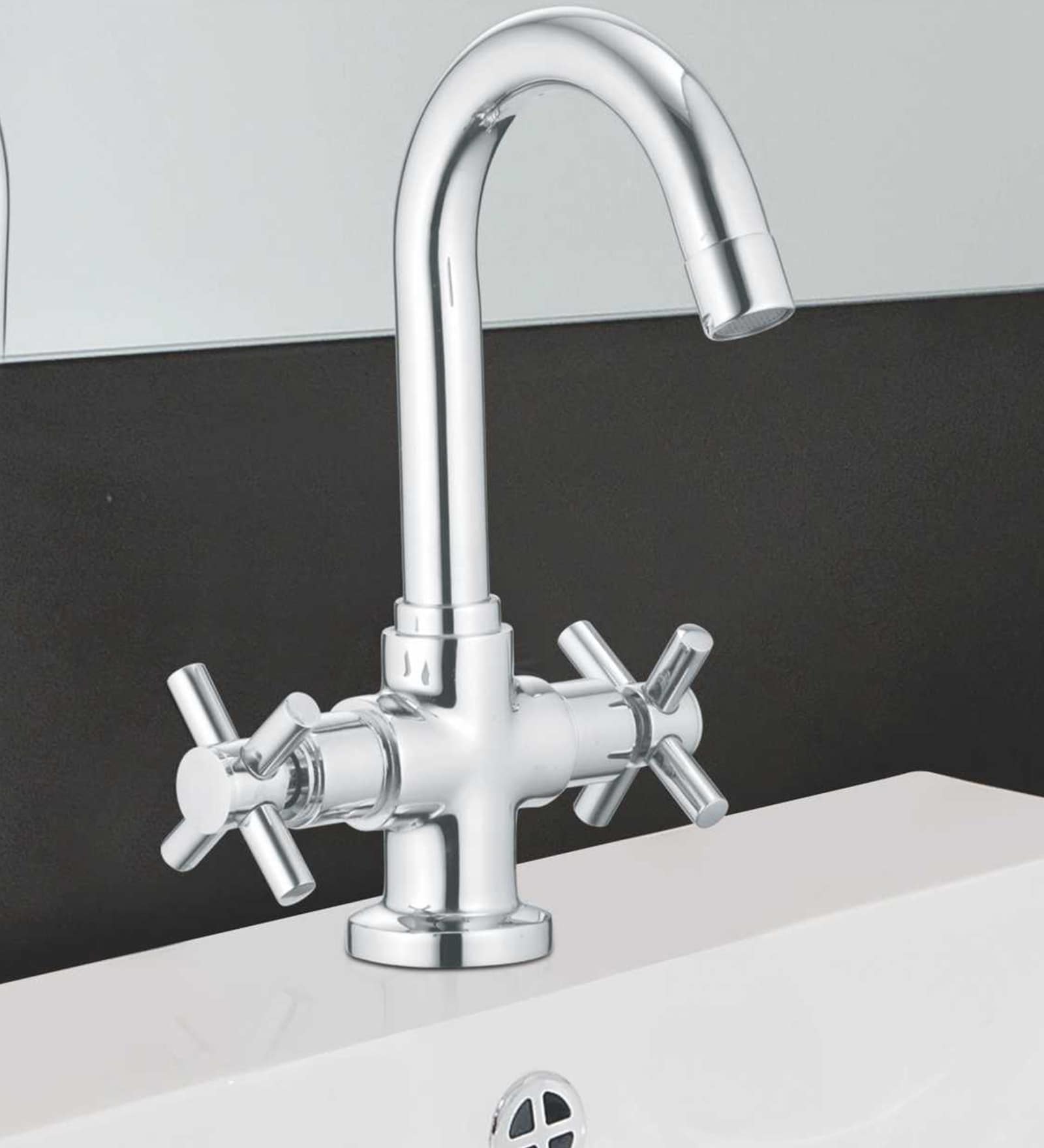 Buy Brass Swan Neck Basin Tap In Chrome Finish (Model No: BFS-333) By ...