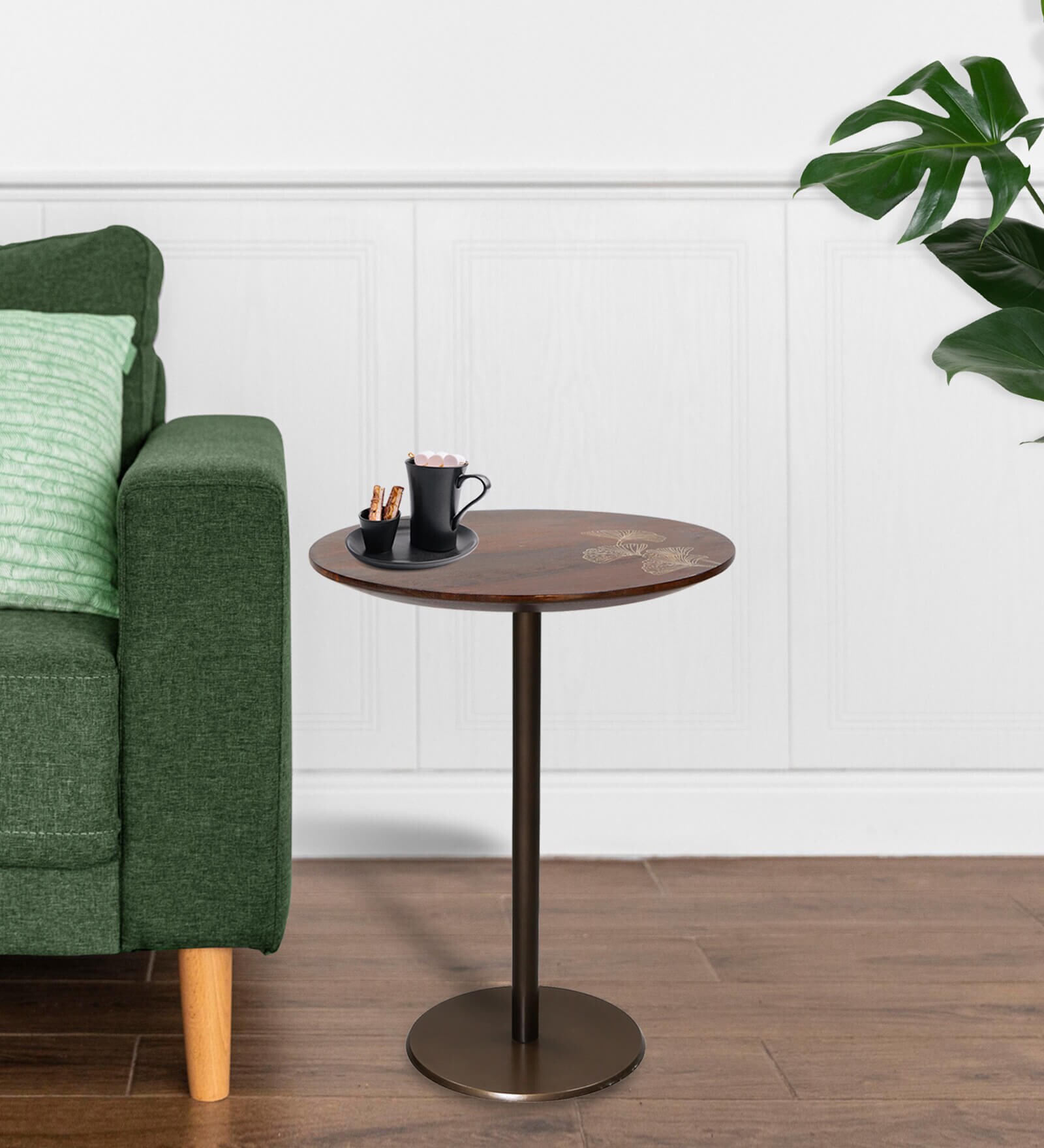 Buy Tarkashi Biloba Brass Inlay in Natural Finish at 25% OFF by Orvi Home | Pepperfry