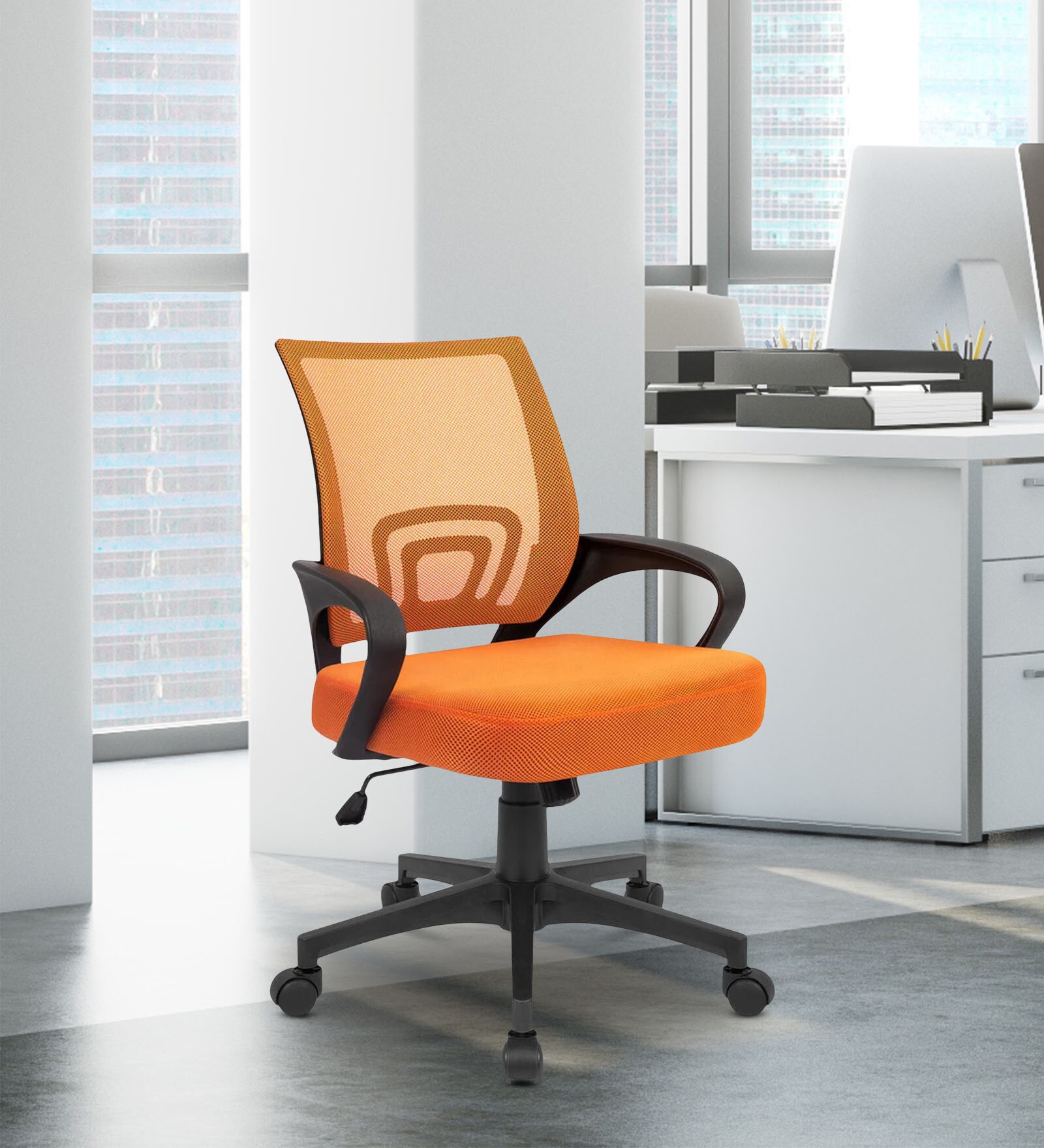 Buy Task Breathable Mesh Ergonomic Chair in Orange Colour at 57% OFF by ...