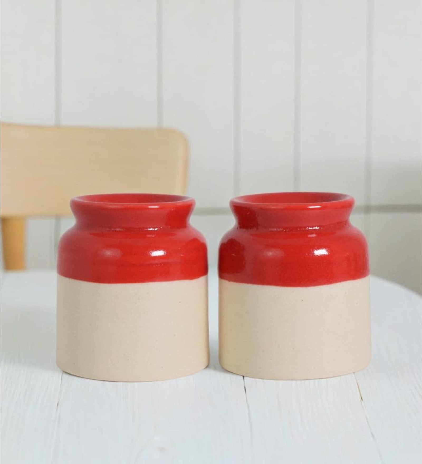 Buy Tasteful Twins Red & White Ceramic (Set of 2) Salt & Pepper Shaker ...
