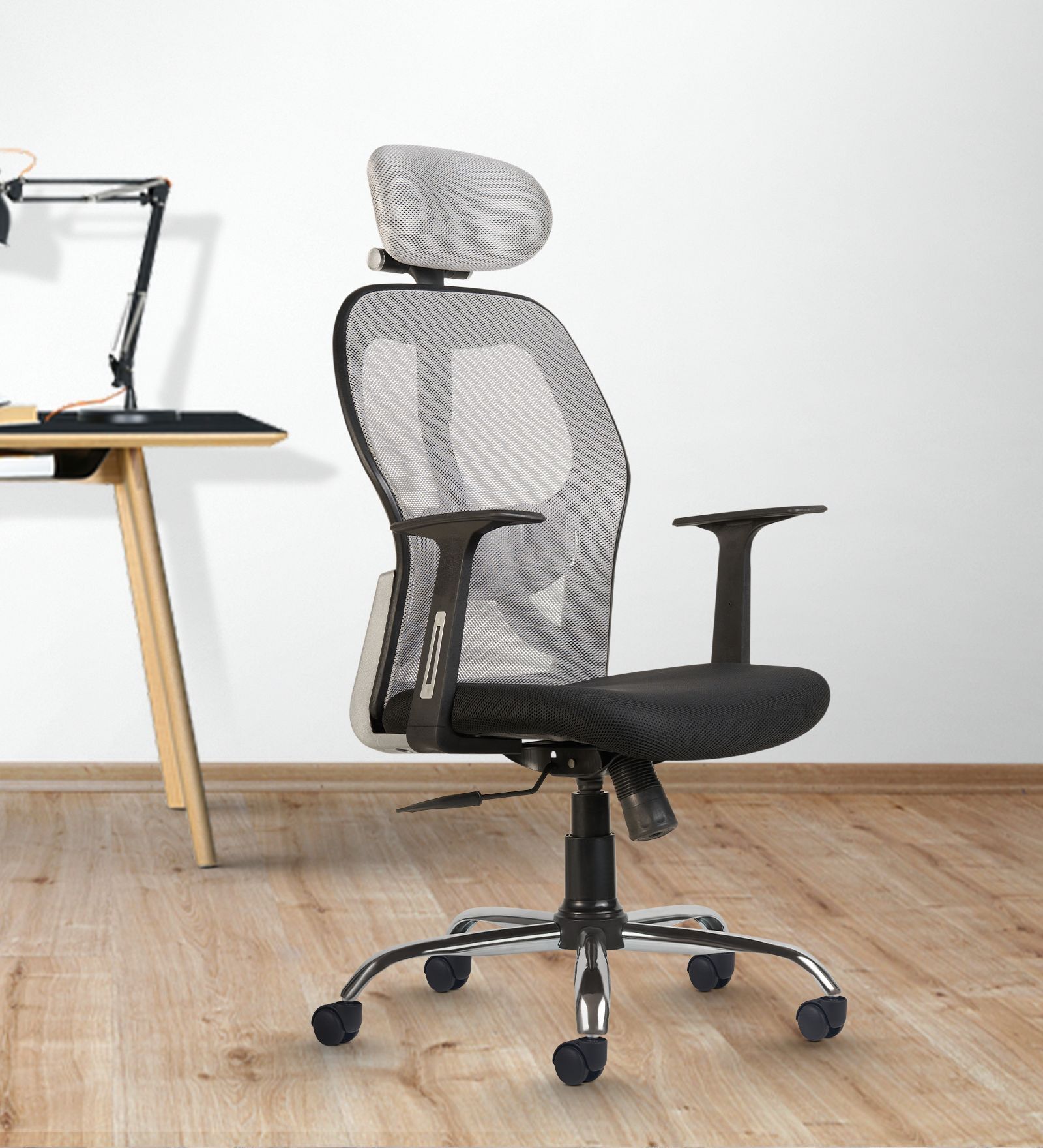 Buy Tauras Lite Breathable MeshHigh Back Ergonomic Chair in Grey Colour ...