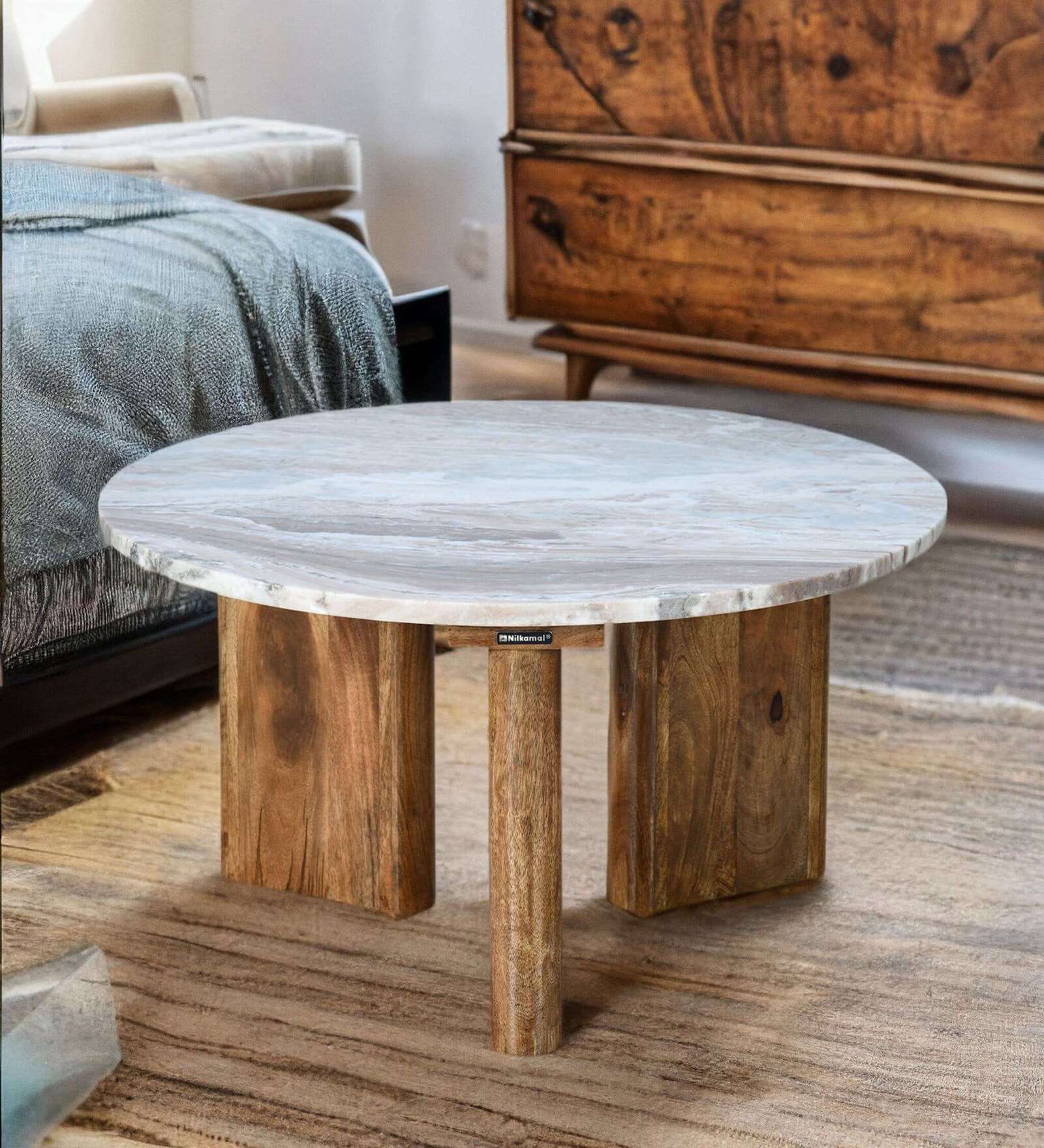 Buy TAURUS Marble Coffee Table In Natural Honey Finish at 57% OFF by Nilkamal | Pepperfry