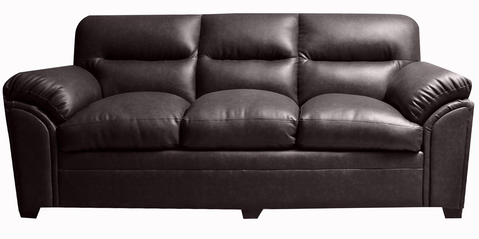 Buy Taco Three Seater Sofa in Brown Colour by Tezerac Online - Sofa ...
