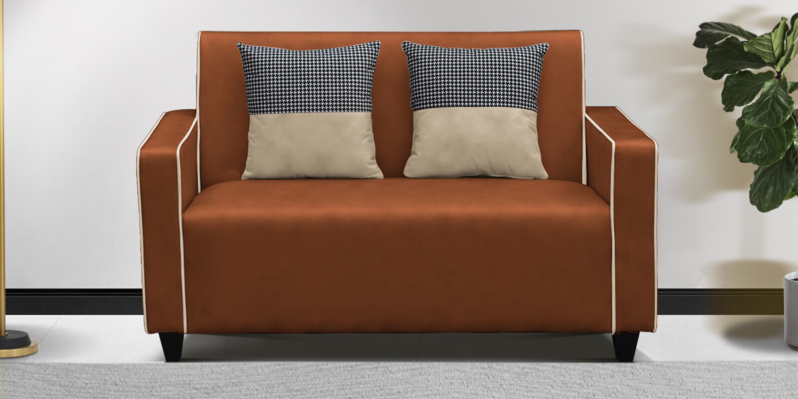 Buy Tango Leatherette 2 Seater Sofa In Rust Colour at 58% OFF by ARRA ...