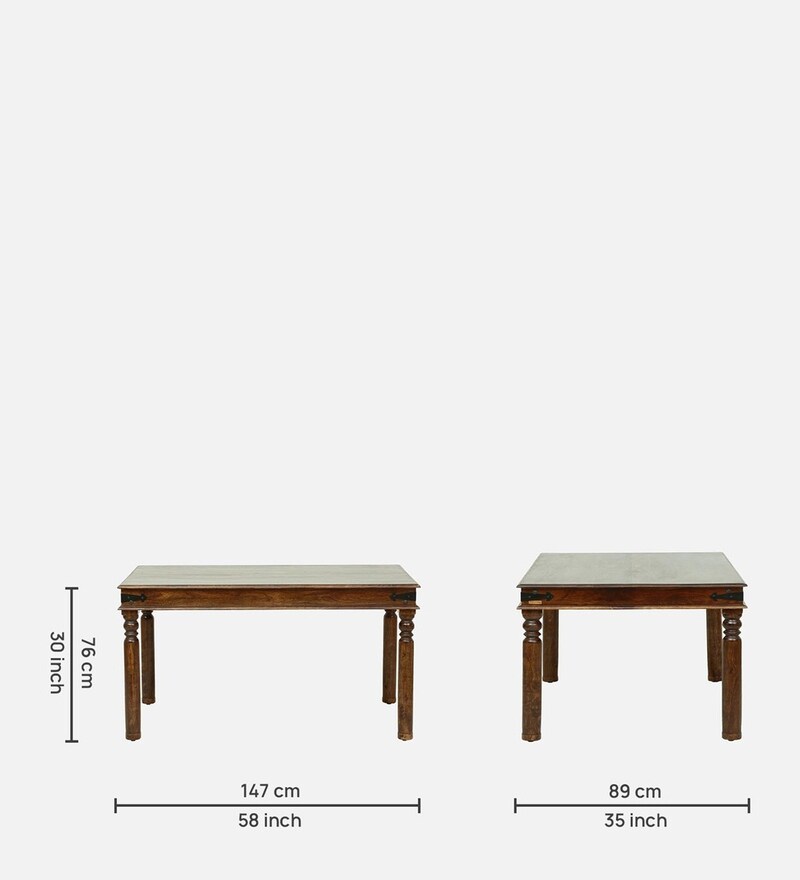 Buy Takhat Sheesham Wood 6 Seater Dining Set In Provincial Teak Finish ...