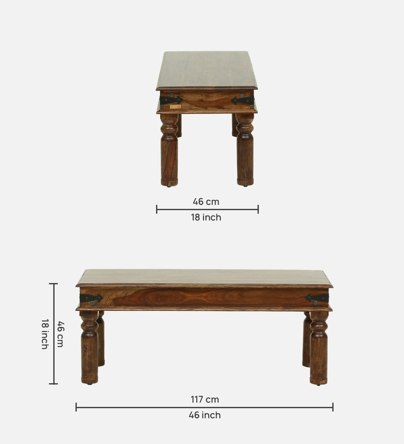 Buy Takhat Sheesham Wood 6 Seater Dining Set In Provincial Teak Finish ...