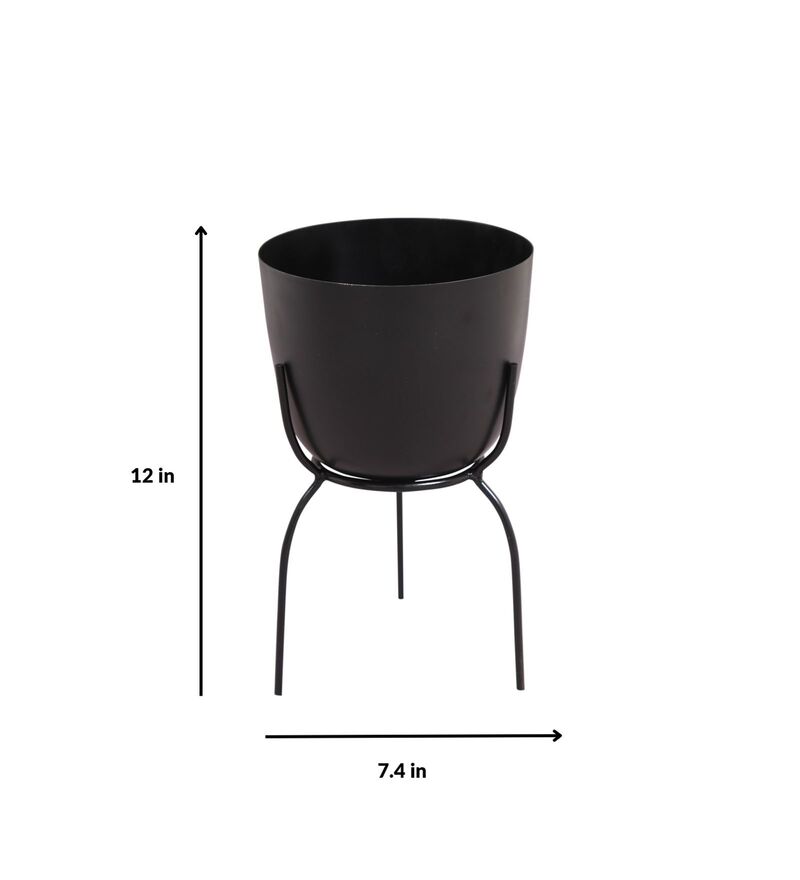 Buy Tall Black Iron Planter with Stand by Citilites Online - Big ...