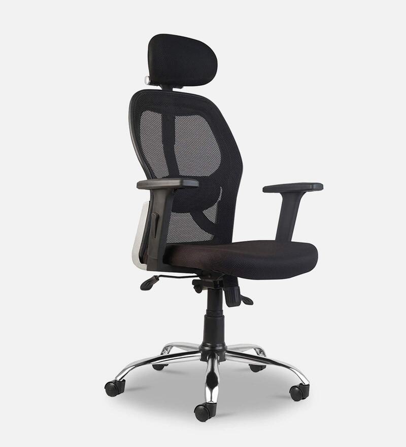 Buy Tauras High back Breathable Mesh Ergonomic Chair in Black Colour by ...