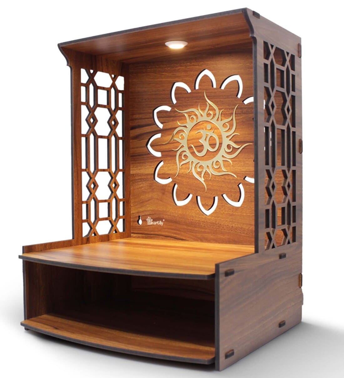 Buy Teak Finish Wooden Home Temple By Heartily Online - Mandirs ...