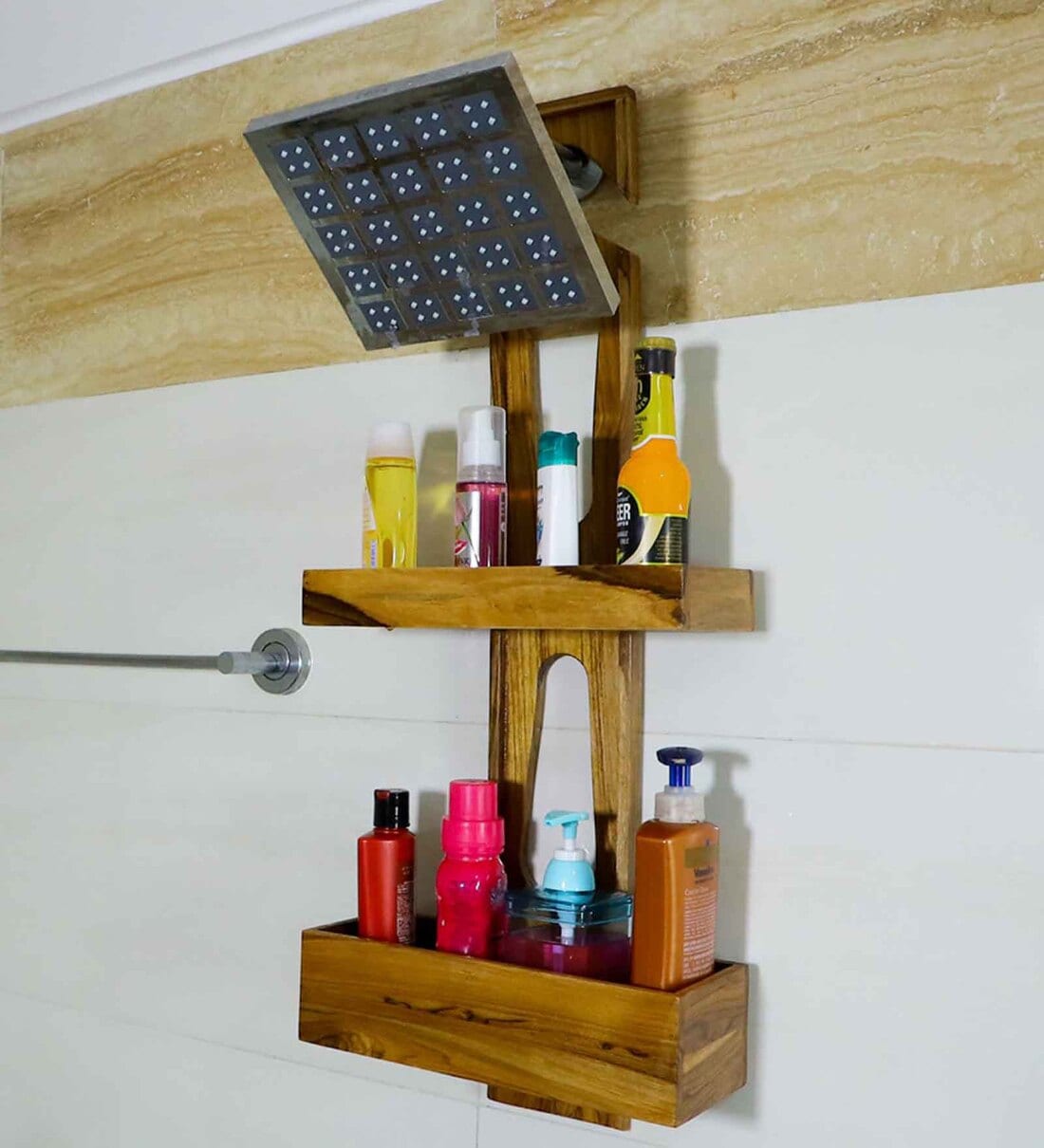 Buy Teak Wood Shower Hanging Shelf In Brown at 31% OFF by Wisekrafter ...