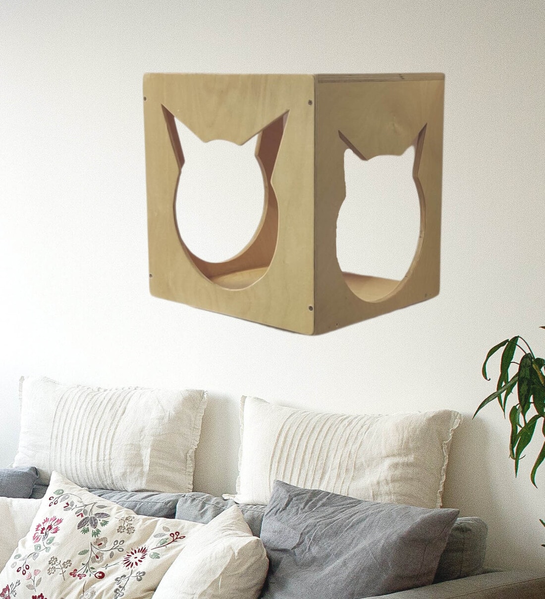 Buy Wall Mounted Cat Box In Beige Colour By Chota Pakoda Online - Cat ...