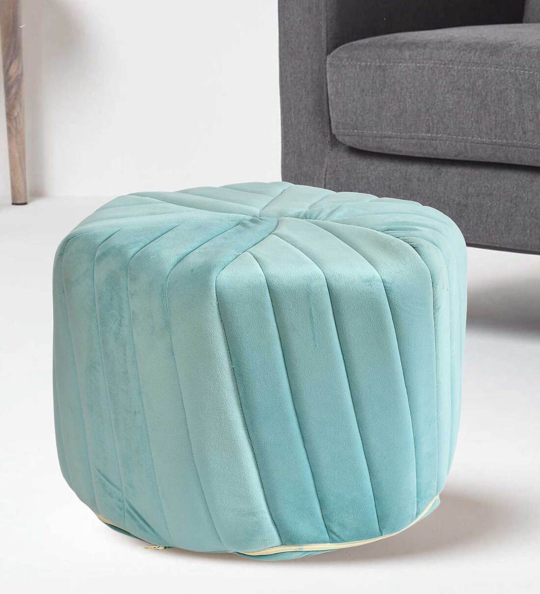 Buy Teviston Pouffee In Turquoise Colour at 51% OFF by COMFIDELITAS ...