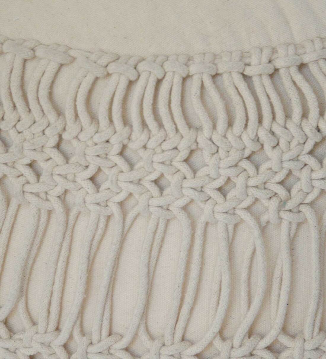 Buy Teviston Pouffe In Cream Colour By Comfidelitas Online - Solid ...