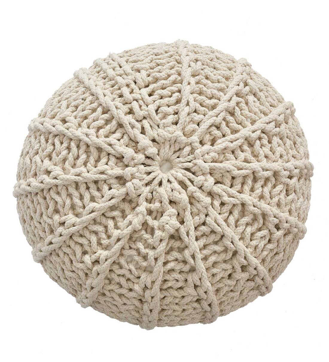 Buy Teviston Pouffe In Cream Colour By Comfidelitas Online - Solid ...