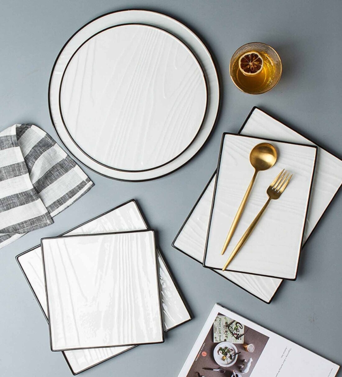 Buy Textured White Ceramic Serving Platter by Nestasia Online ...