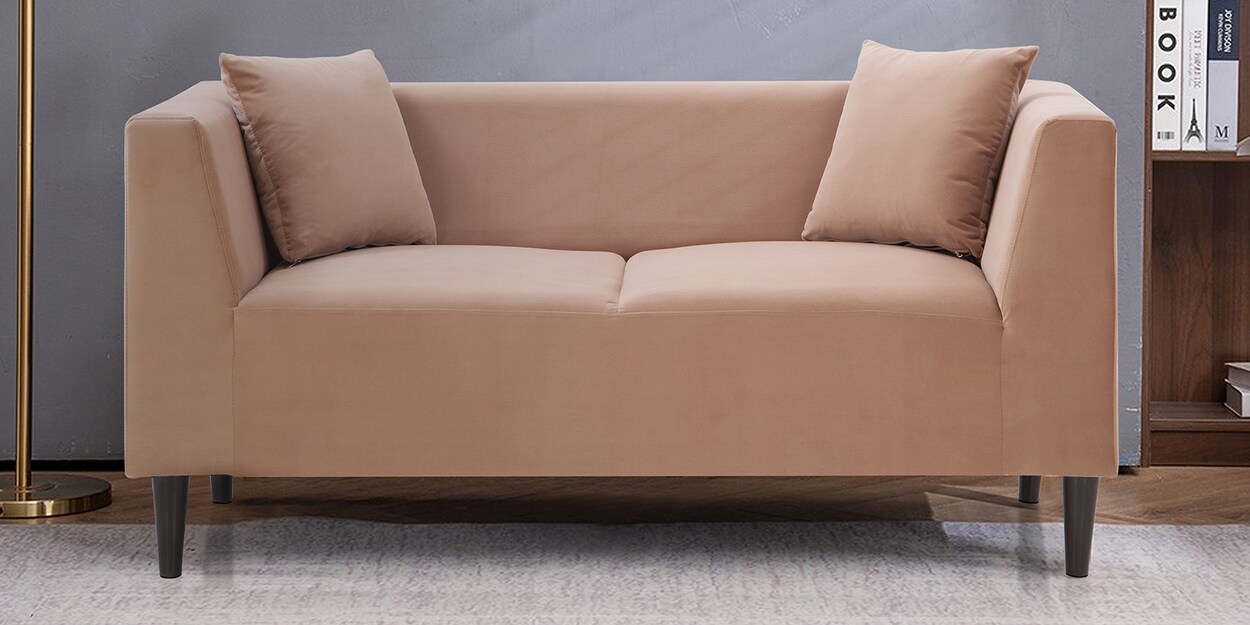 Buy Te-Amo Fabric 2 Seater Sofa in Apricot Peach Colour at 28% OFF by ...