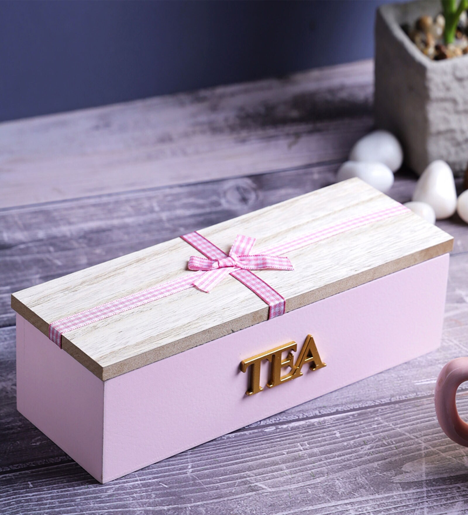 Buy Pink Wooden Tea Storage Decorative Box at 16% OFF by A Vintage ...