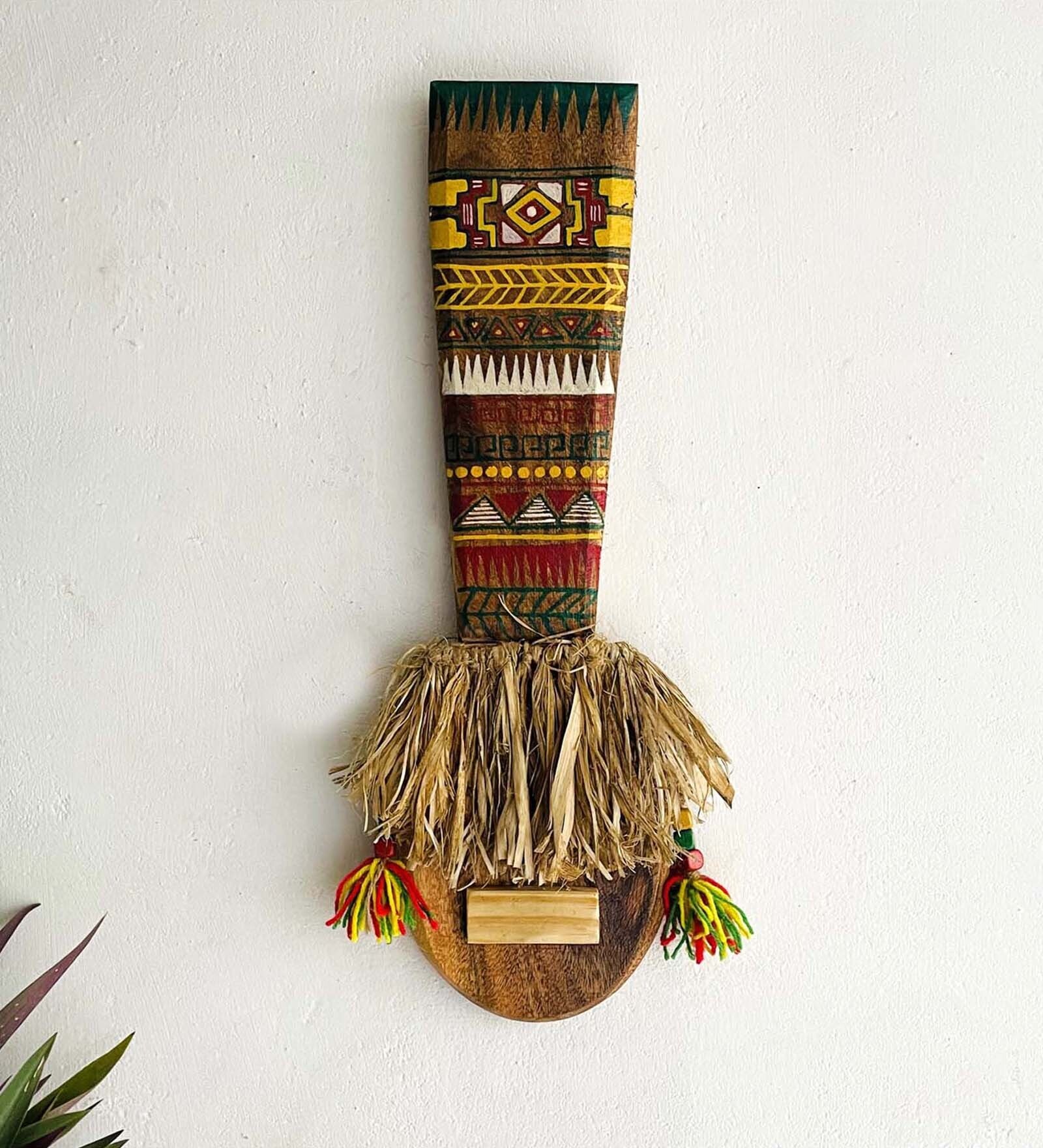 Buy Teak Wood Henry Hand Painted Wall Mask at 24% OFF by Chinhhari Arts ...