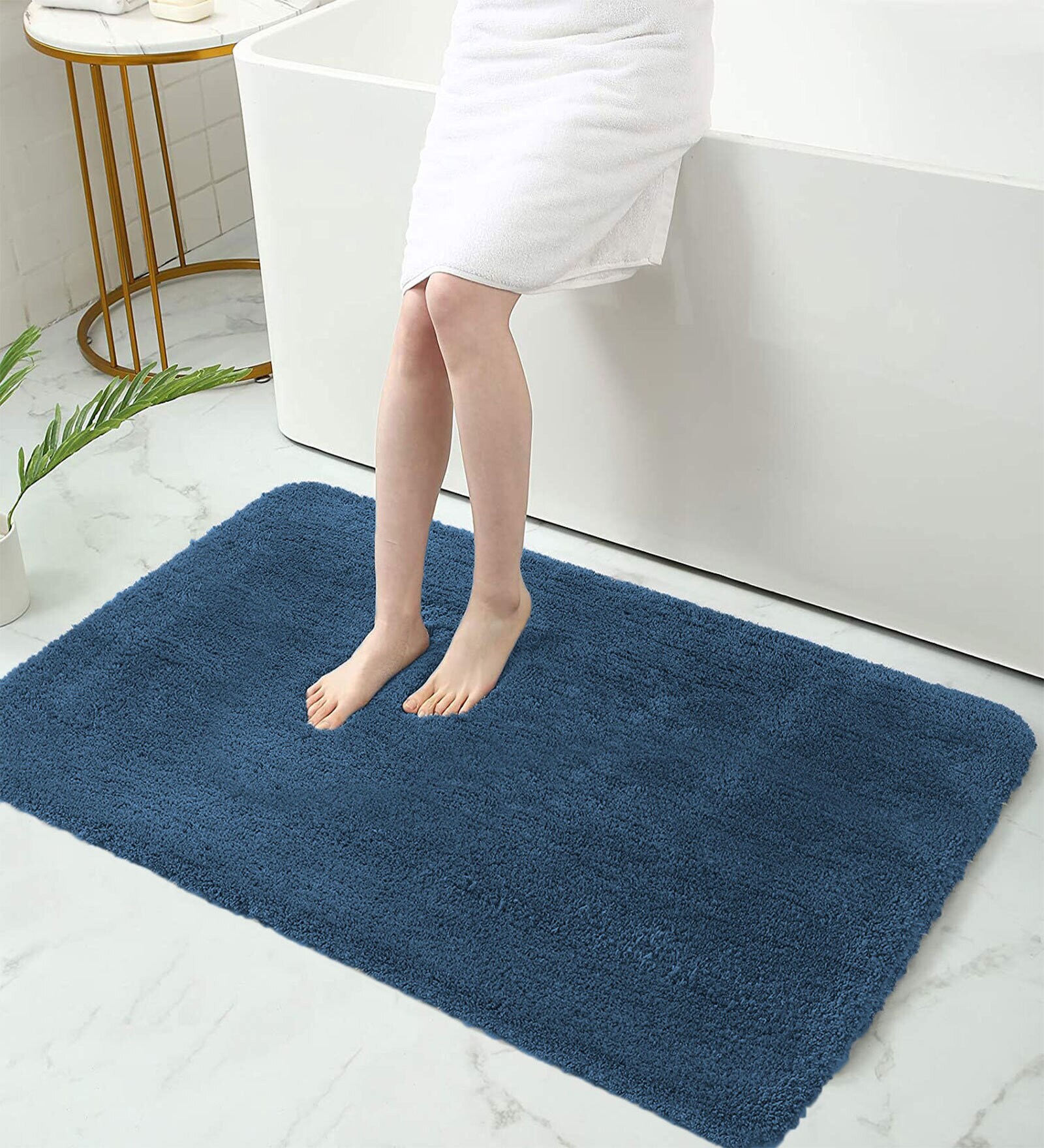 Buy Teal Solid Microfibre 35x24 Inches Bath Mat at 15% OFF by Luxe Home ...