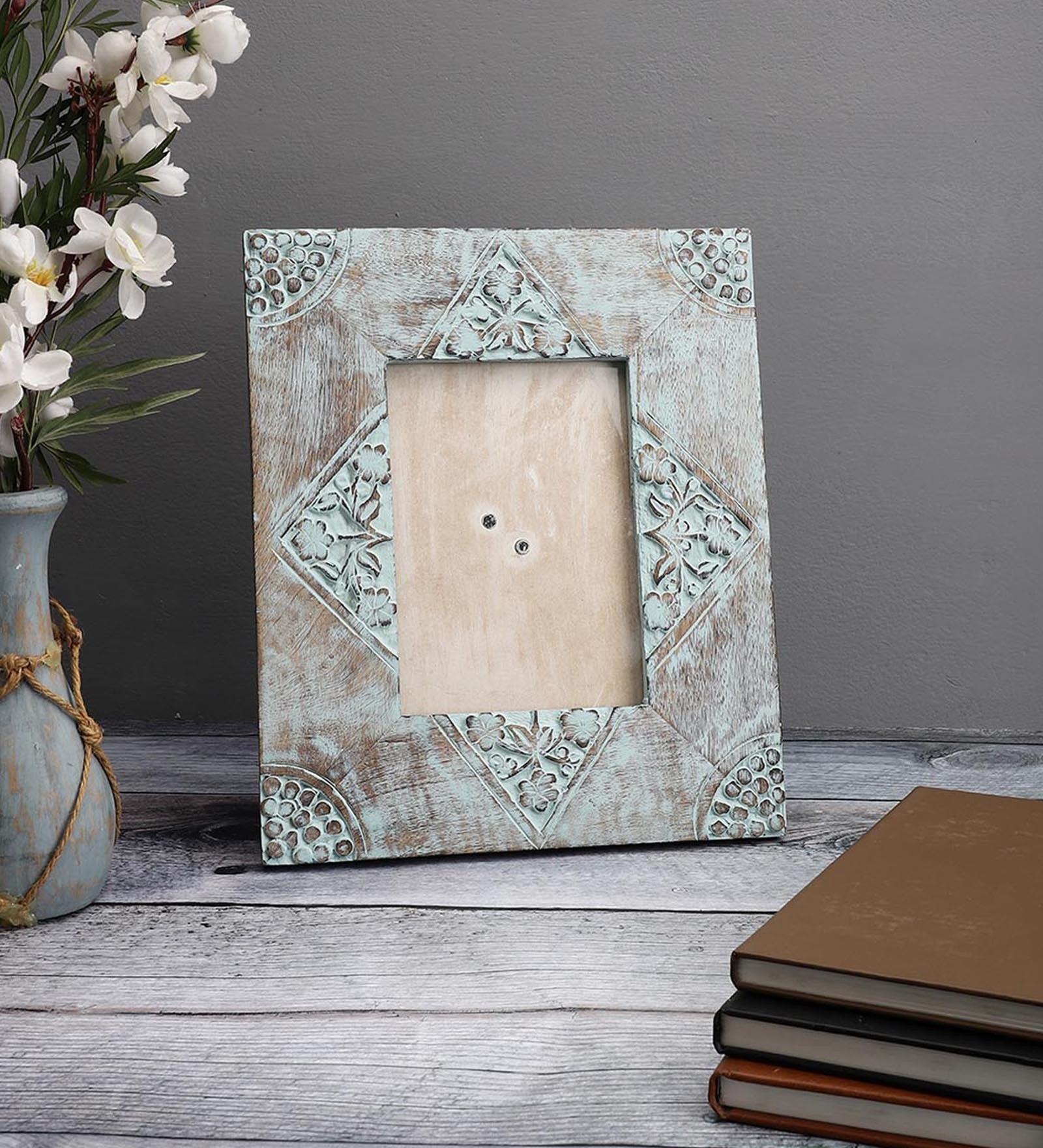 Buy Teal Rectangular Alice Traditional Mango Wood Table Photo Frame at ...