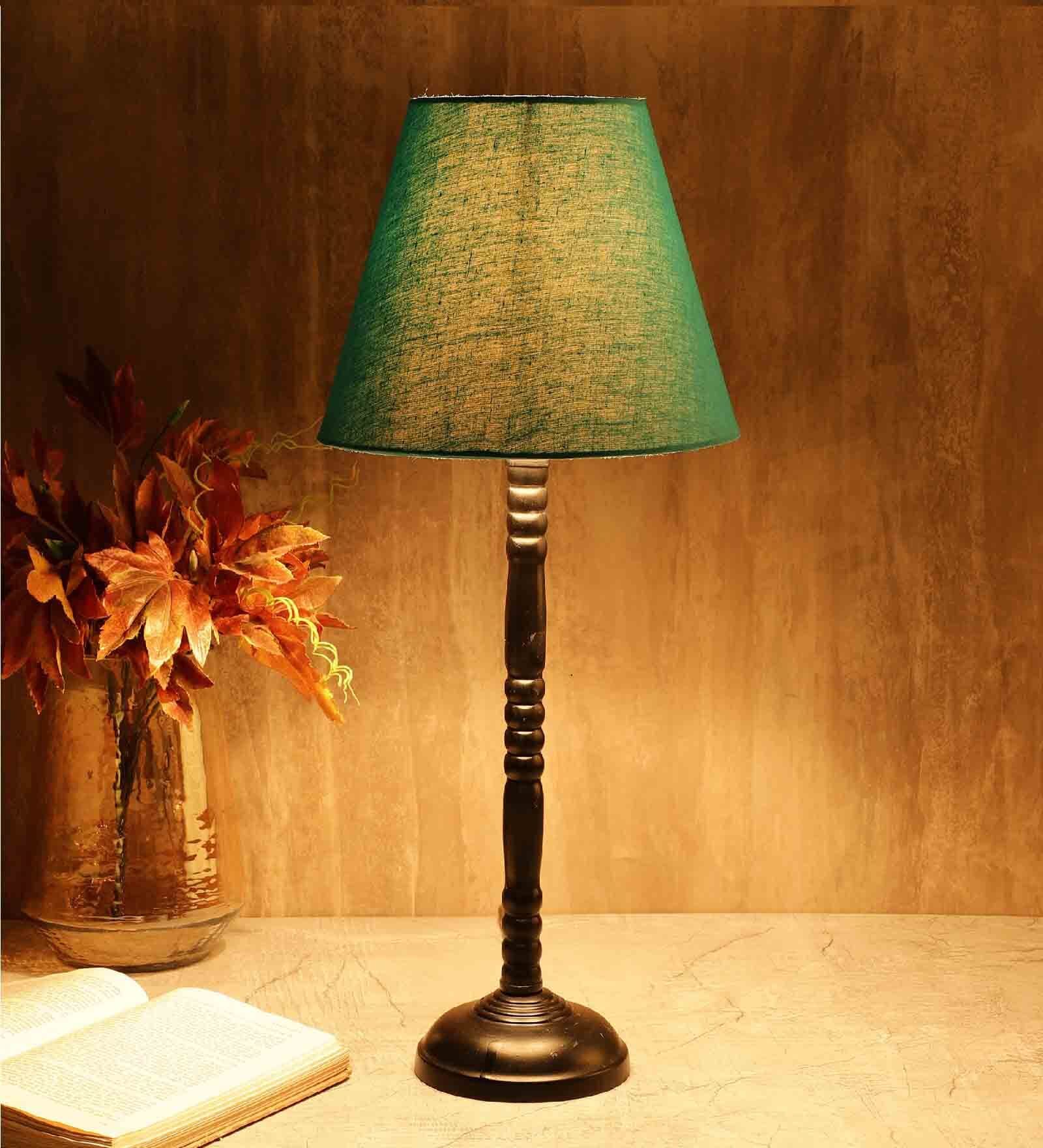 Buy Smokey Teal Fabric Shade Night Lamp With Metal Base at 19% OFF by ...