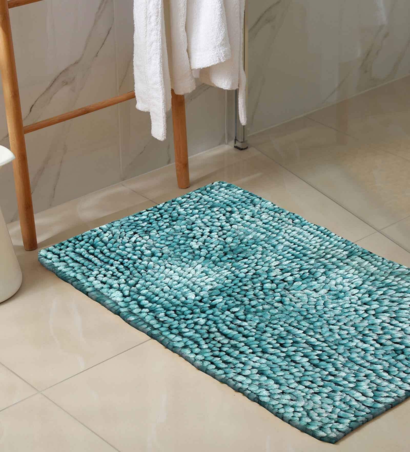 Buy Teal Solid Microfibre 40x60 Inches Super Soft Bath Mat at 20% OFF ...