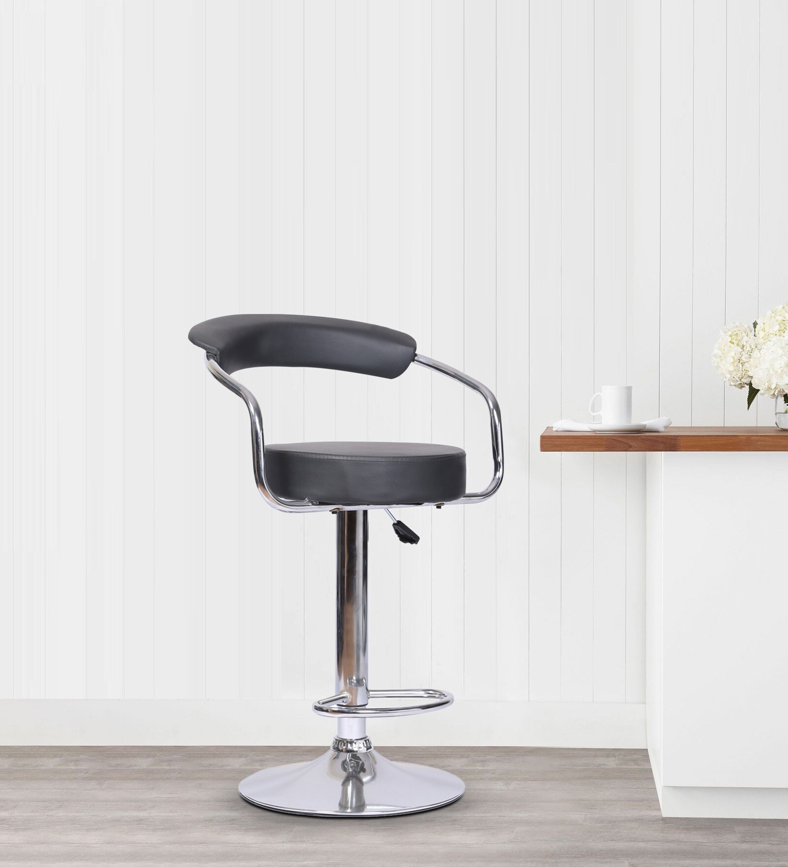 Buy Ted Leatherette Bar Stool in Grey Colour with Swivel at 31% OFF by ...