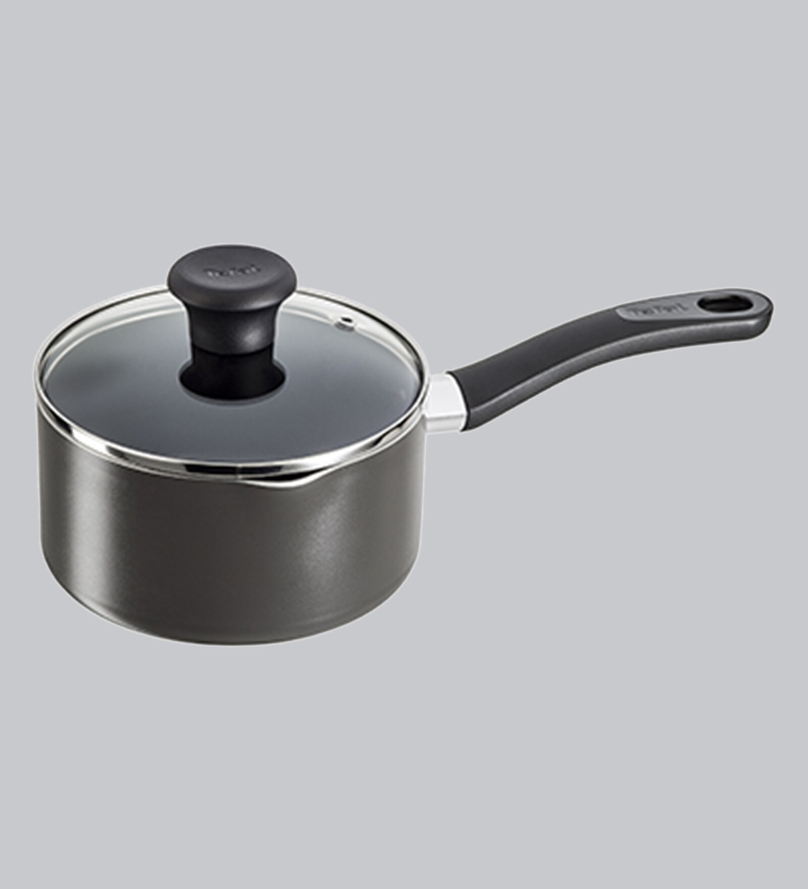 Buy Tefal Greyish Black Delicia Sauce Pan with Lid, 6.2 Inch Online ...