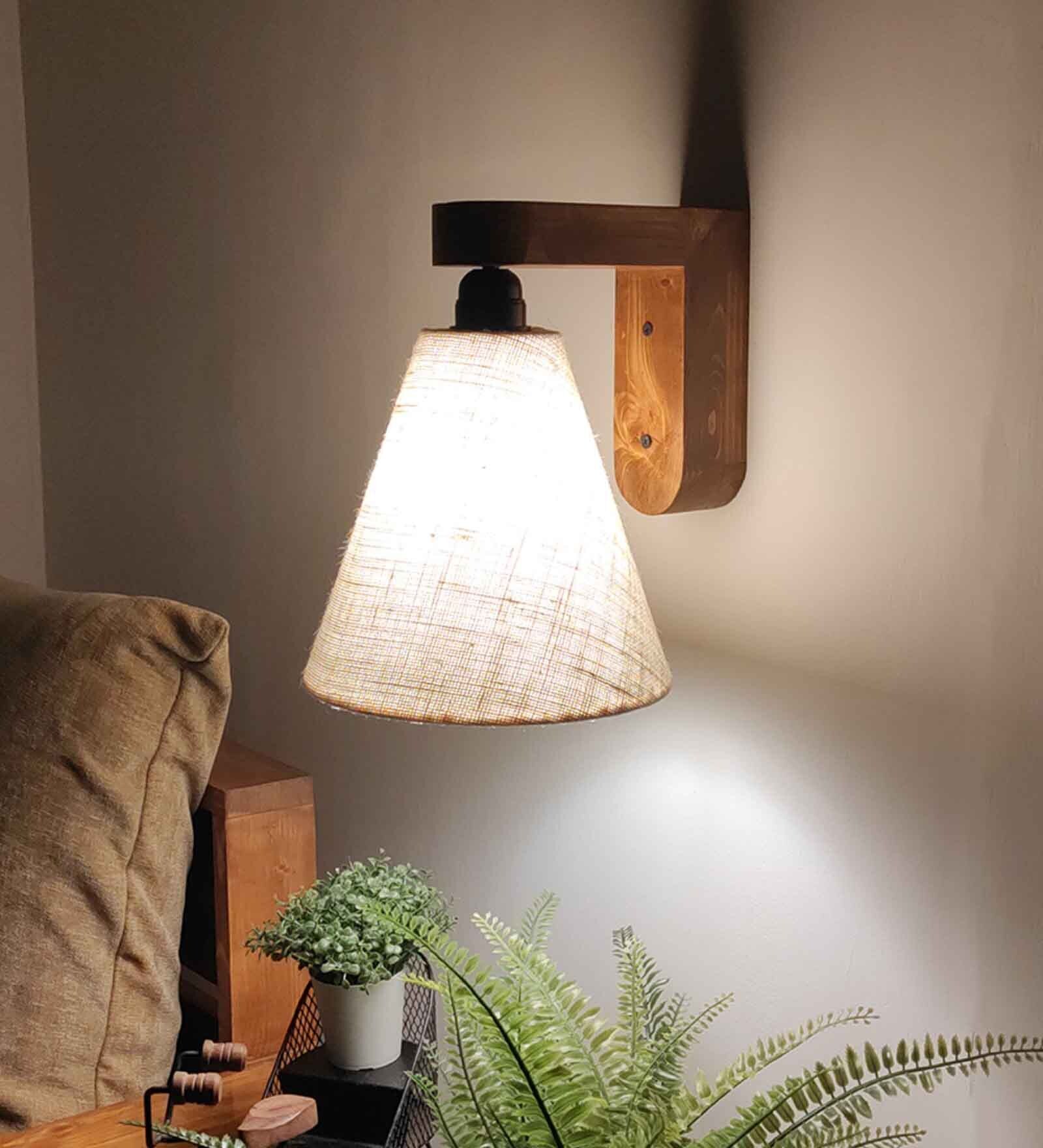Buy Terzo Jute Shade Solid Wood Wall Sconces at 50% OFF by Symplify ...